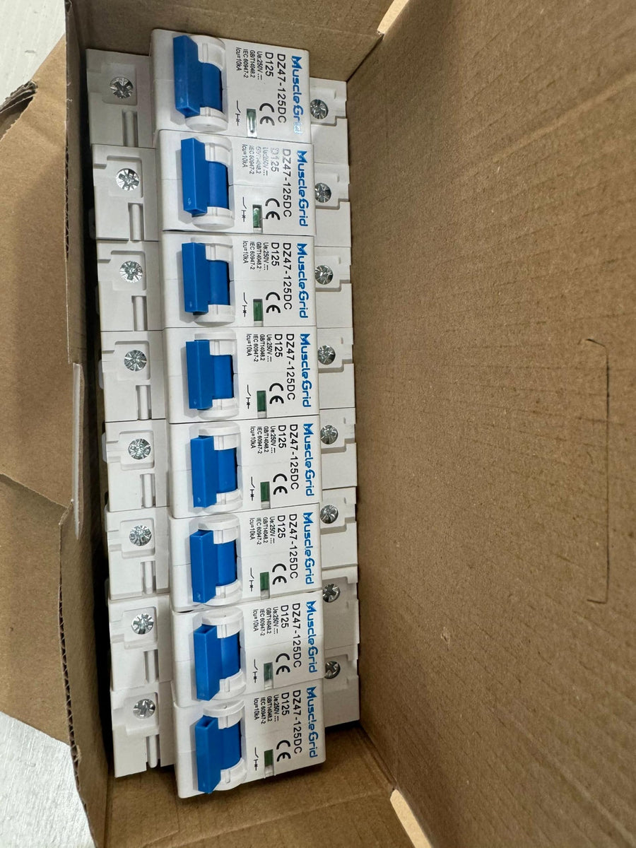 MuscleGrid 125 Amp DC and AC MCB, Heavy Duty, Single Pole, Circuit Bre