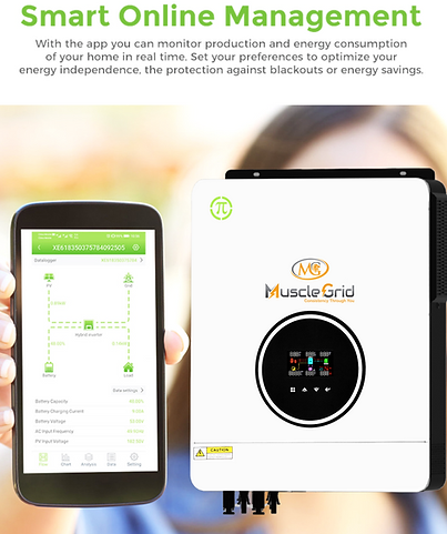 MuscleGrid 10.2 KW True Hybrid HEAVY DUTY Batteryless Triple MPPT Sola