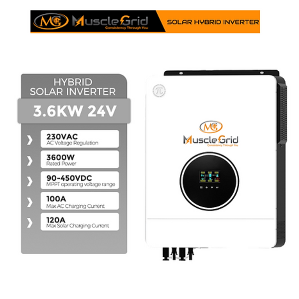 MuscleGrid 3.6 KW True Hybrid HEAVY DUTY Batteryless Triple MPPT Solar